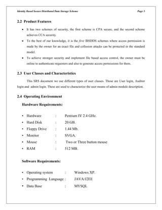 Srs document for identity based secure distributed data storage schemes | DOC | Computer ...