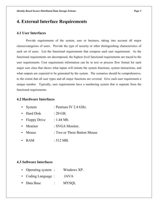 Srs document for identity based secure distributed data storage schemes | DOC | Computer ...