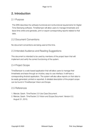 SRS Document for Digital Time Stamping | PDF