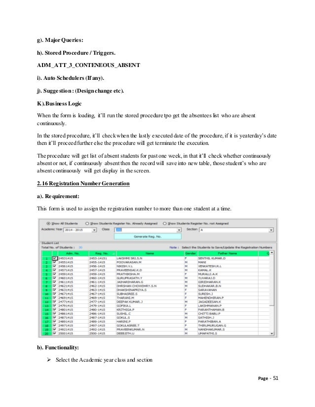 Srs document for college module