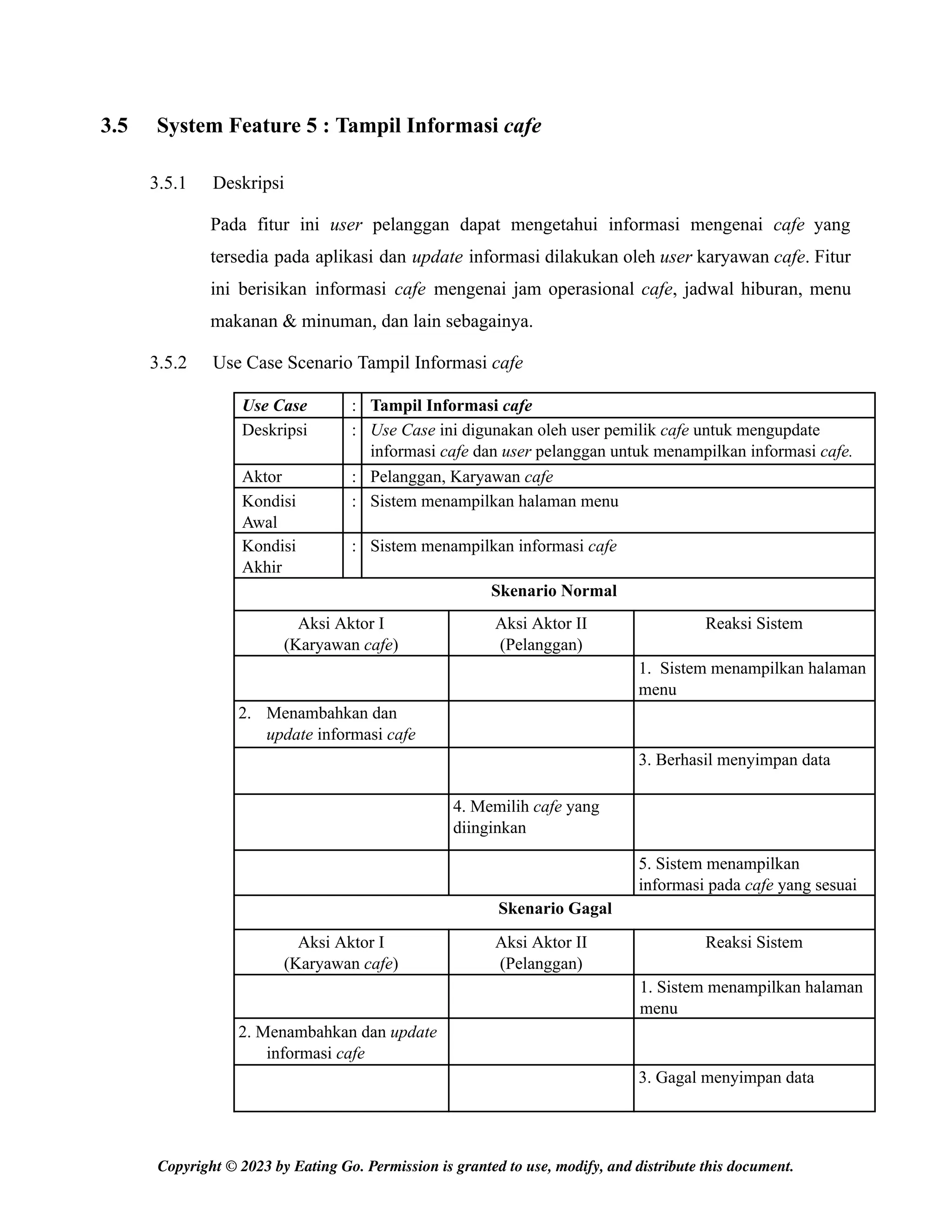 Contoh SRS Aplikasi Pelacak Keramaian Cafe "Eating Go" | PDF