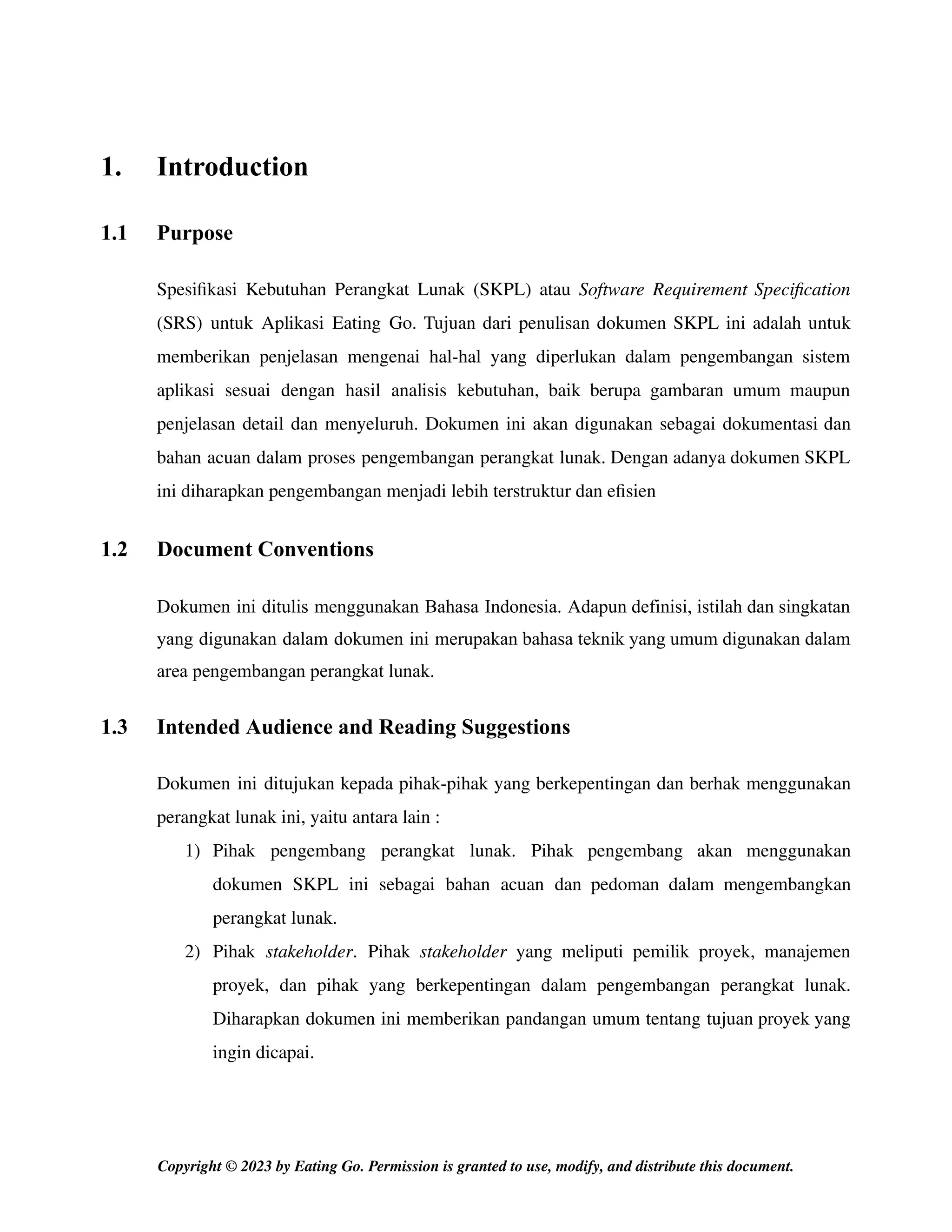 Contoh SRS Aplikasi Pelacak Keramaian Cafe "Eating Go" | PDF