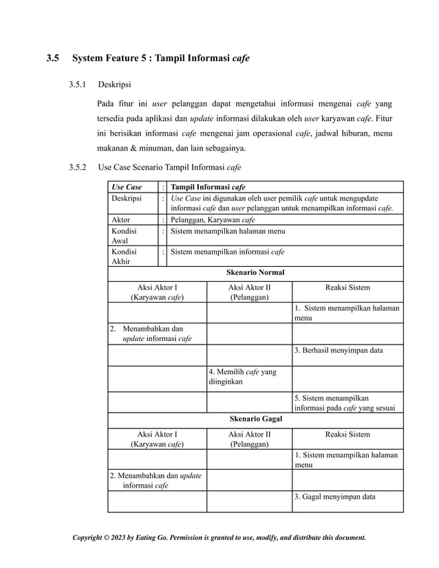 Contoh SRS Aplikasi Pelacak Keramaian Cafe "Eating Go" | PDF