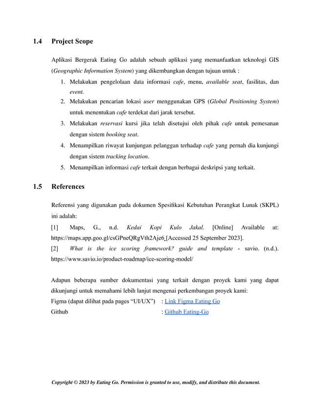 Contoh SRS Aplikasi Pelacak Keramaian Cafe "Eating Go" | PDF