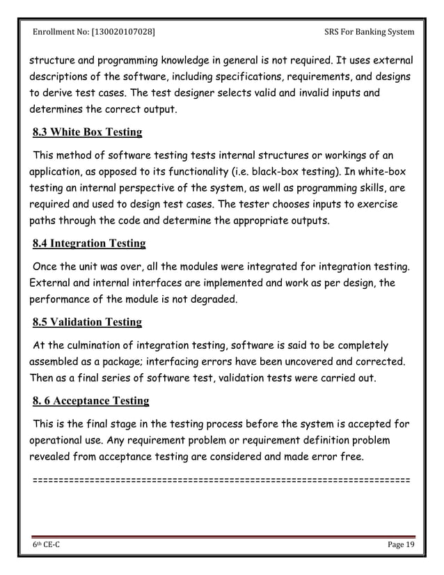 Srs for banking system | PDF | Databases | Computer Software and ...