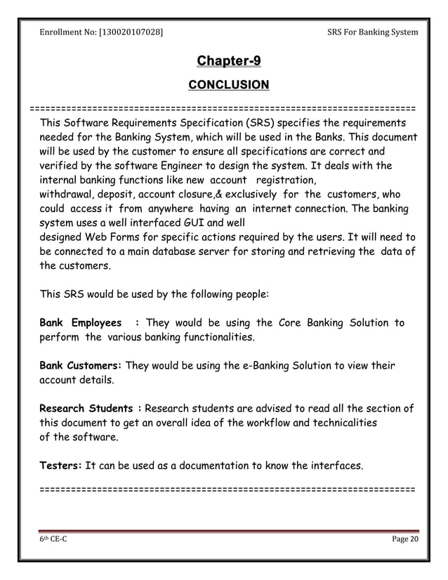 Srs for banking system | PDF | Databases | Computer Software and ...