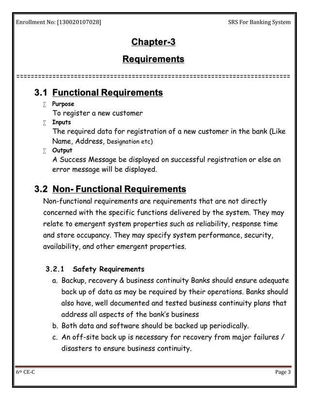 Srs for banking system | PDF | Databases | Computer Software and ...
