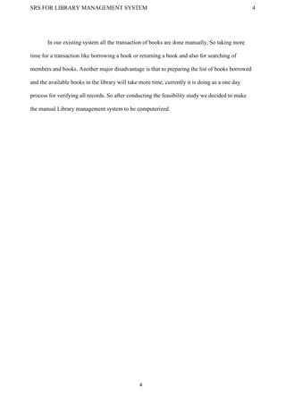 Srs for library | PDF