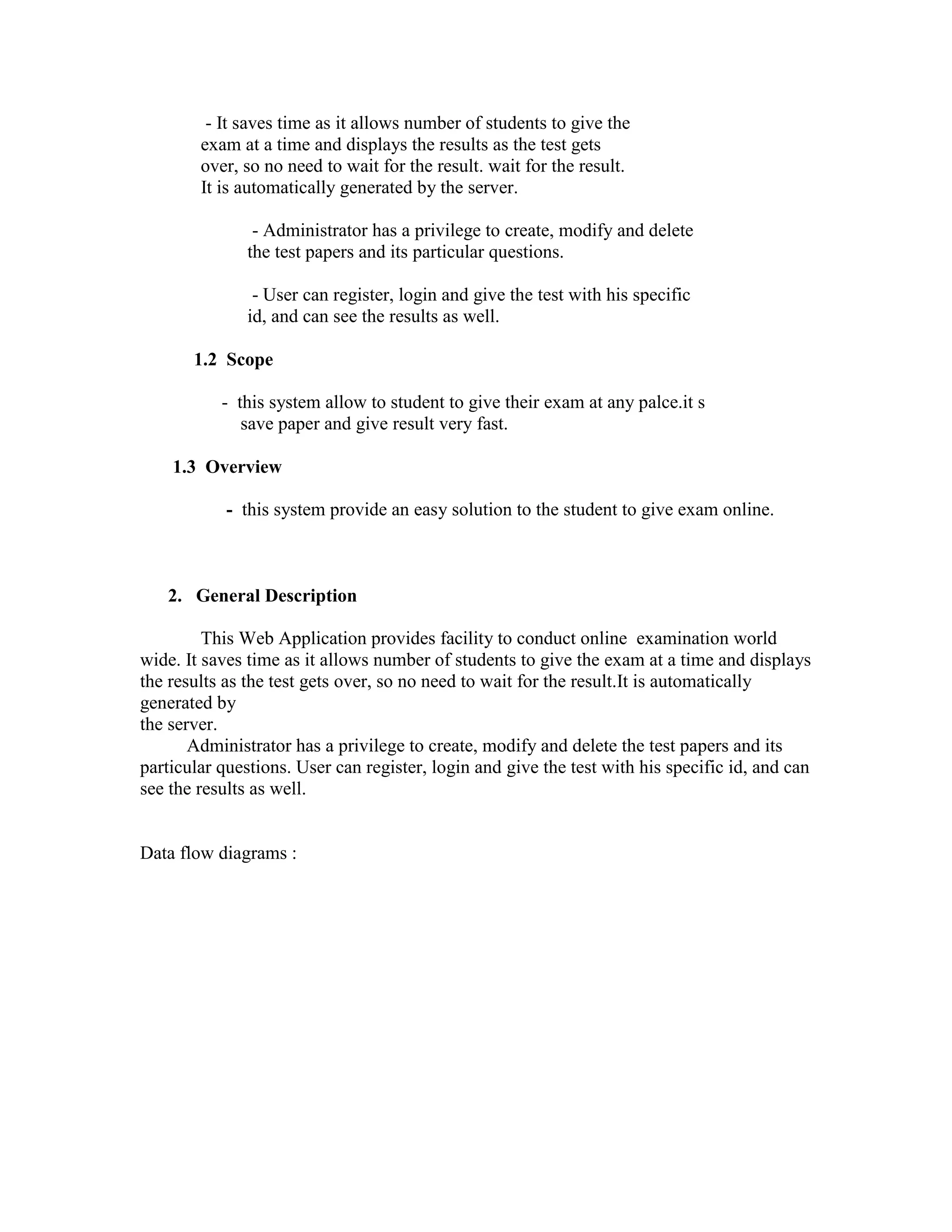 SRS for online examination system | DOCX