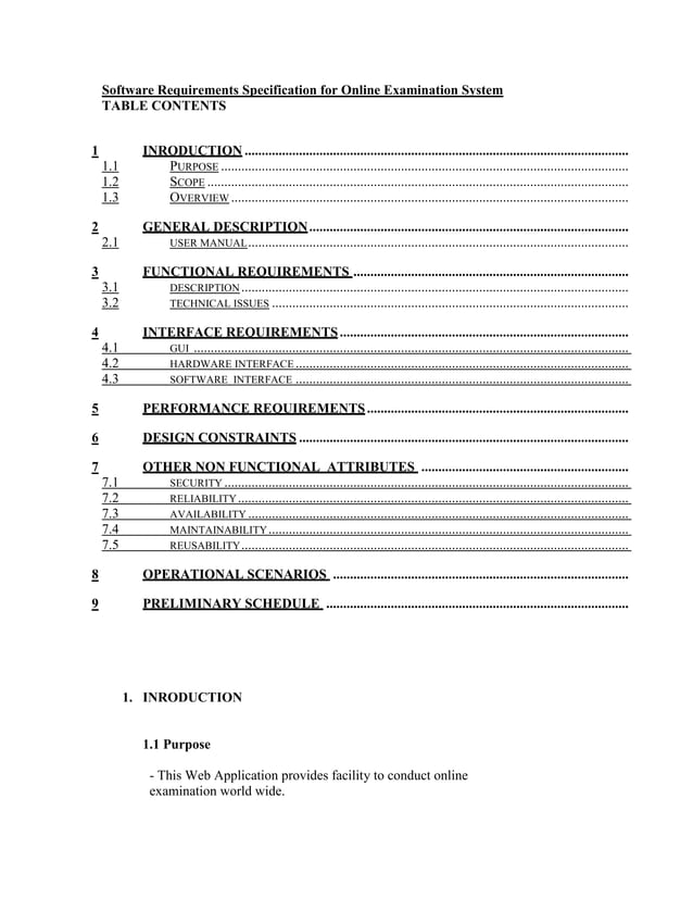 SRS for online examination system | DOCX | Computer Software and Applications | Computing