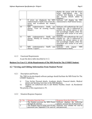 SRS for student database management system | PDF