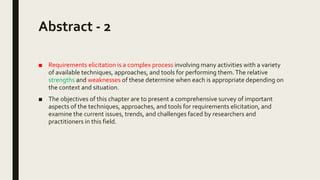 Requirements Elicitation: A Survey of Techniques, Approaches, and Tools ...