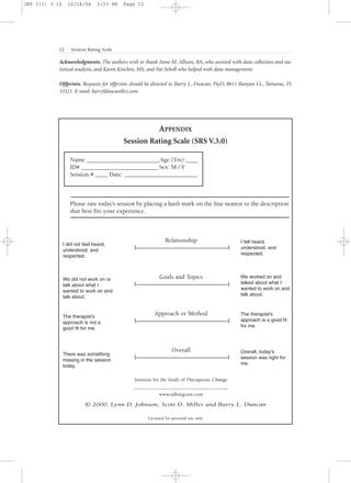 Session Rating Scale (SRS) | PDF