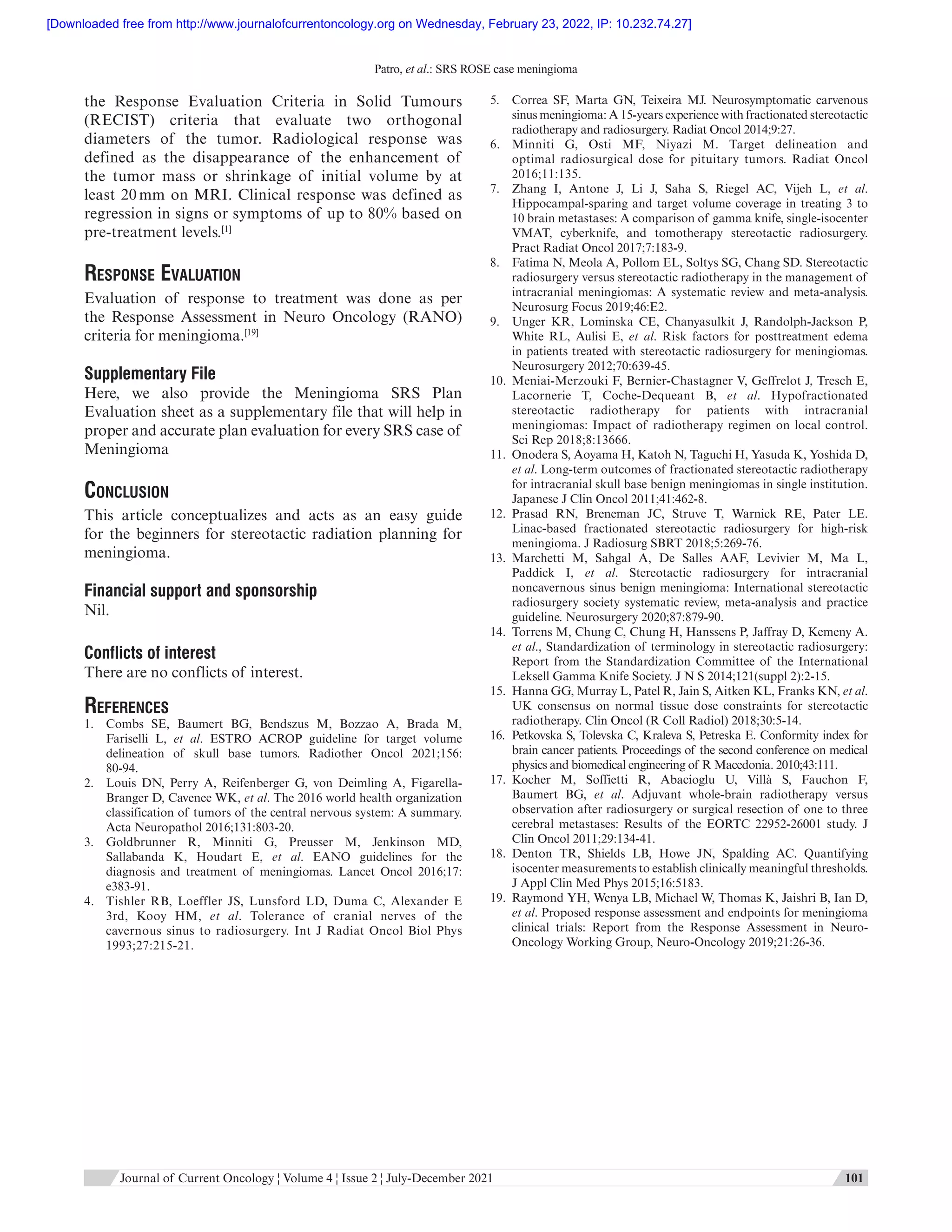 Step by Step Stereotactic Planning of Meningioma: A Guide to Radiation ...
