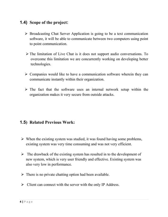 SRS FOR CHAT APPLICATION | PDF