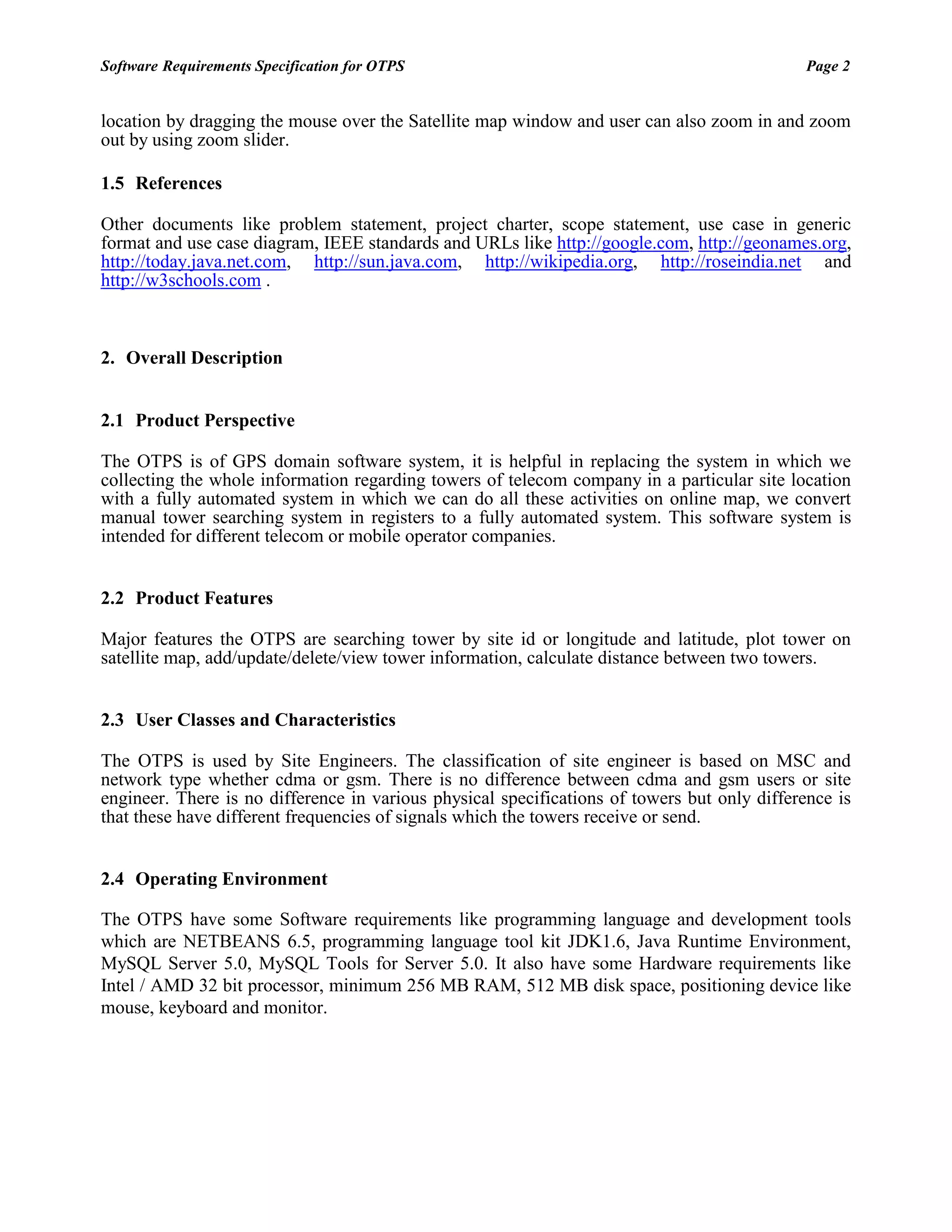 Software Requirements Specification (SRS) for Online Tower Plotting System (OTPS) | PDF
