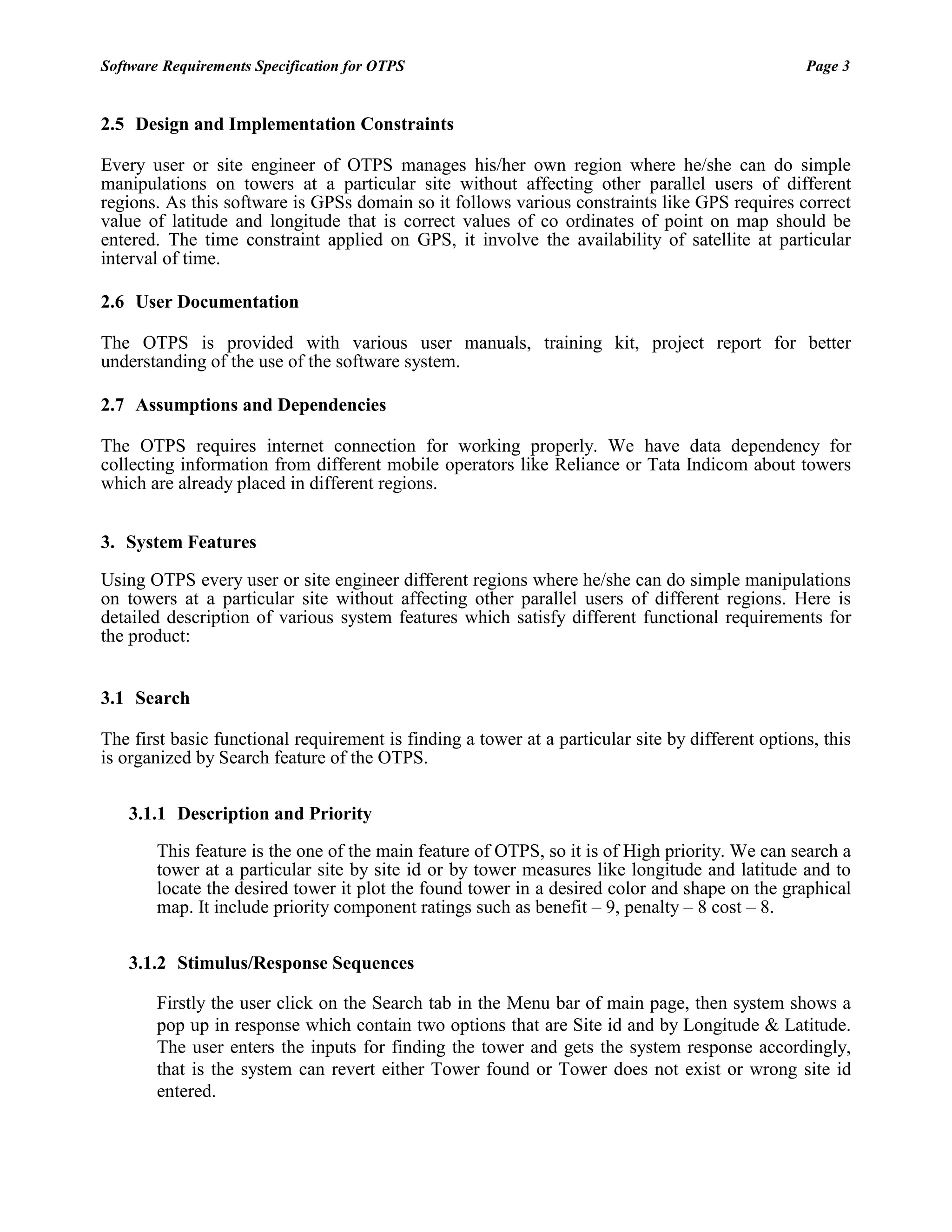 Software Requirements Specification (SRS) for Online Tower Plotting System (OTPS) | PDF