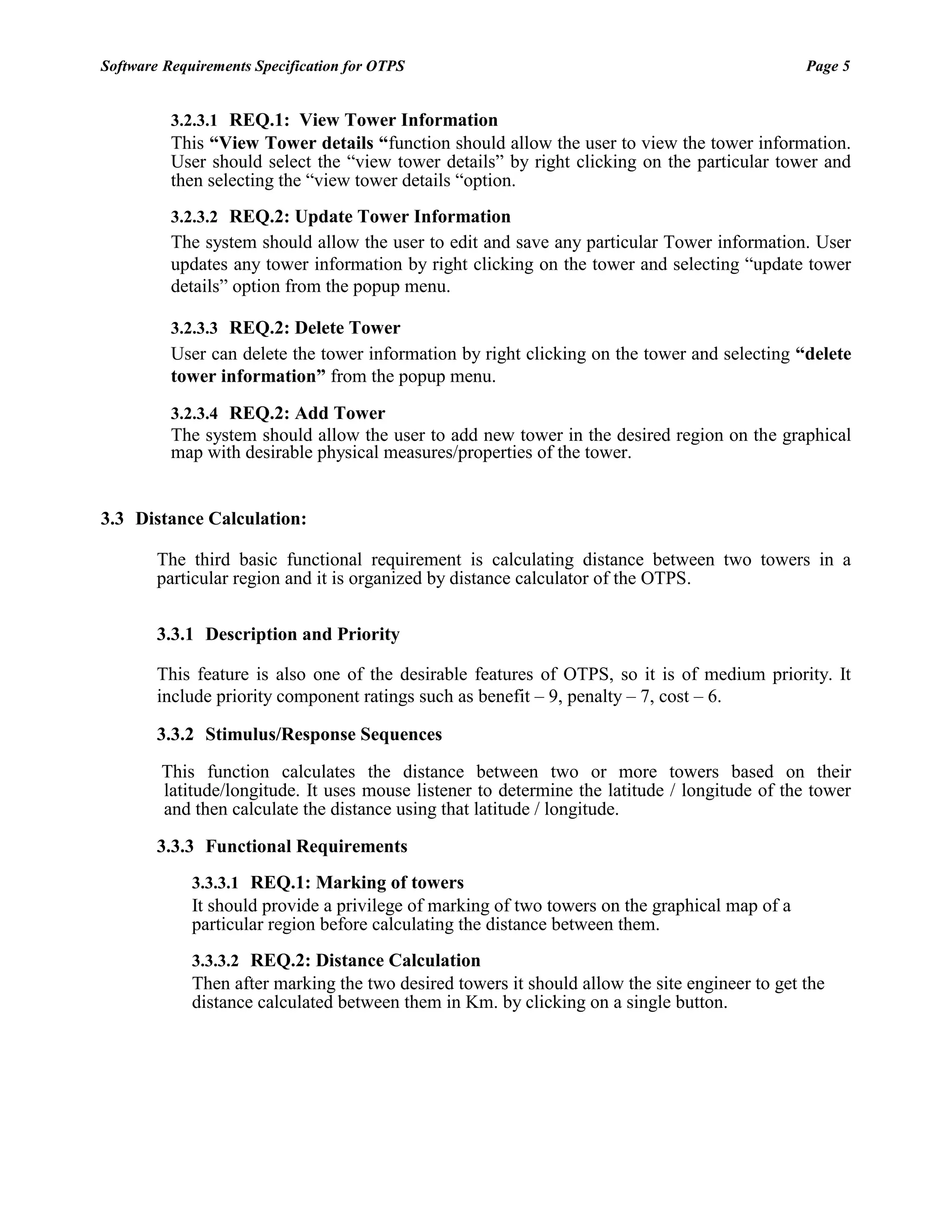 Software Requirements Specification (SRS) for Online Tower Plotting System (OTPS) | PDF