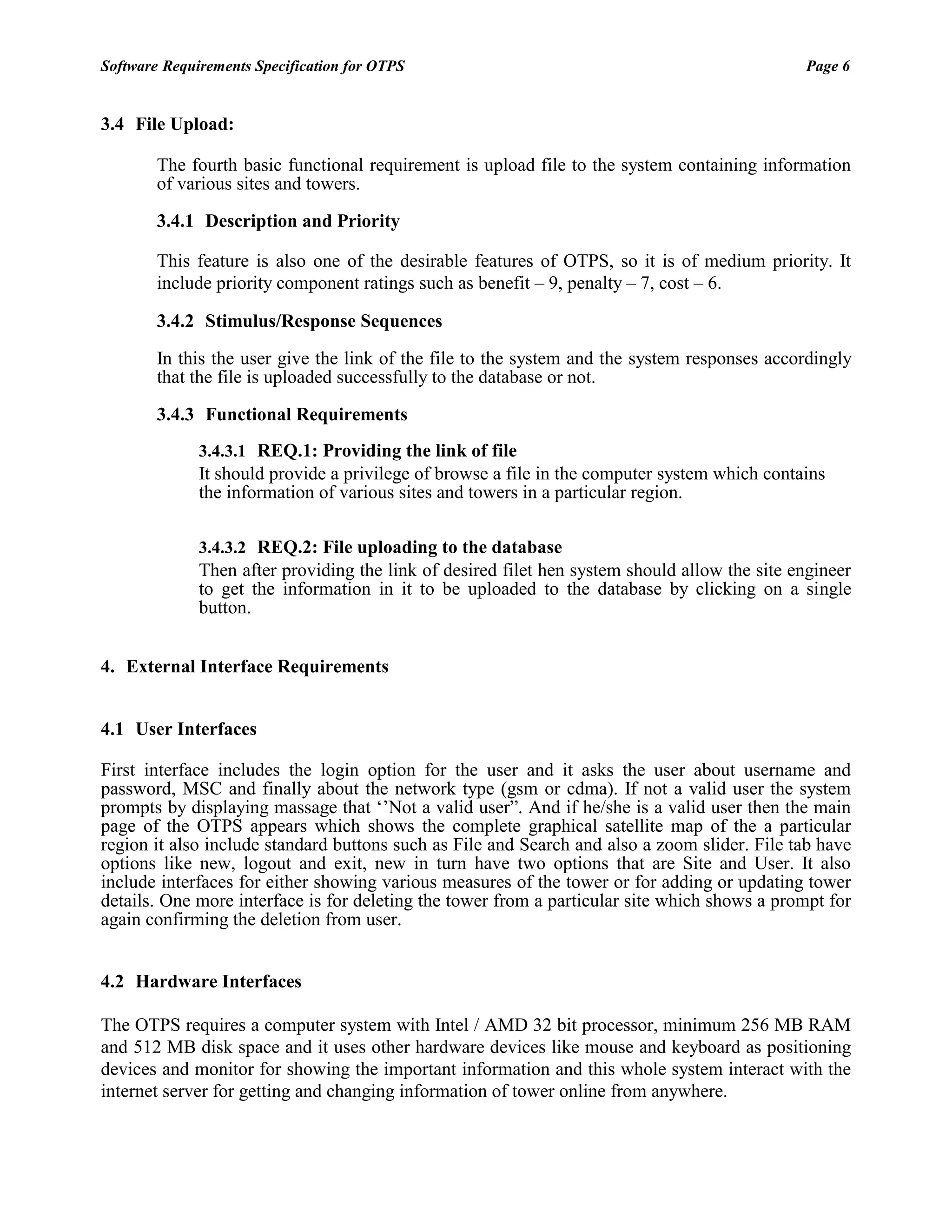 Software Requirements Specification (SRS) for Online Tower Plotting System (OTPS) | PDF