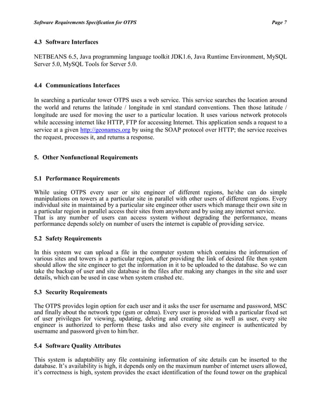 Software Requirements Specification (SRS) for Online Tower Plotting System (OTPS) | PDF