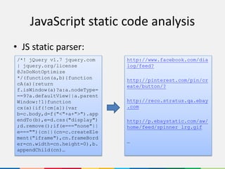 Untrusted JS Detection with Chrome Dev Tools and static code analysis | PPT