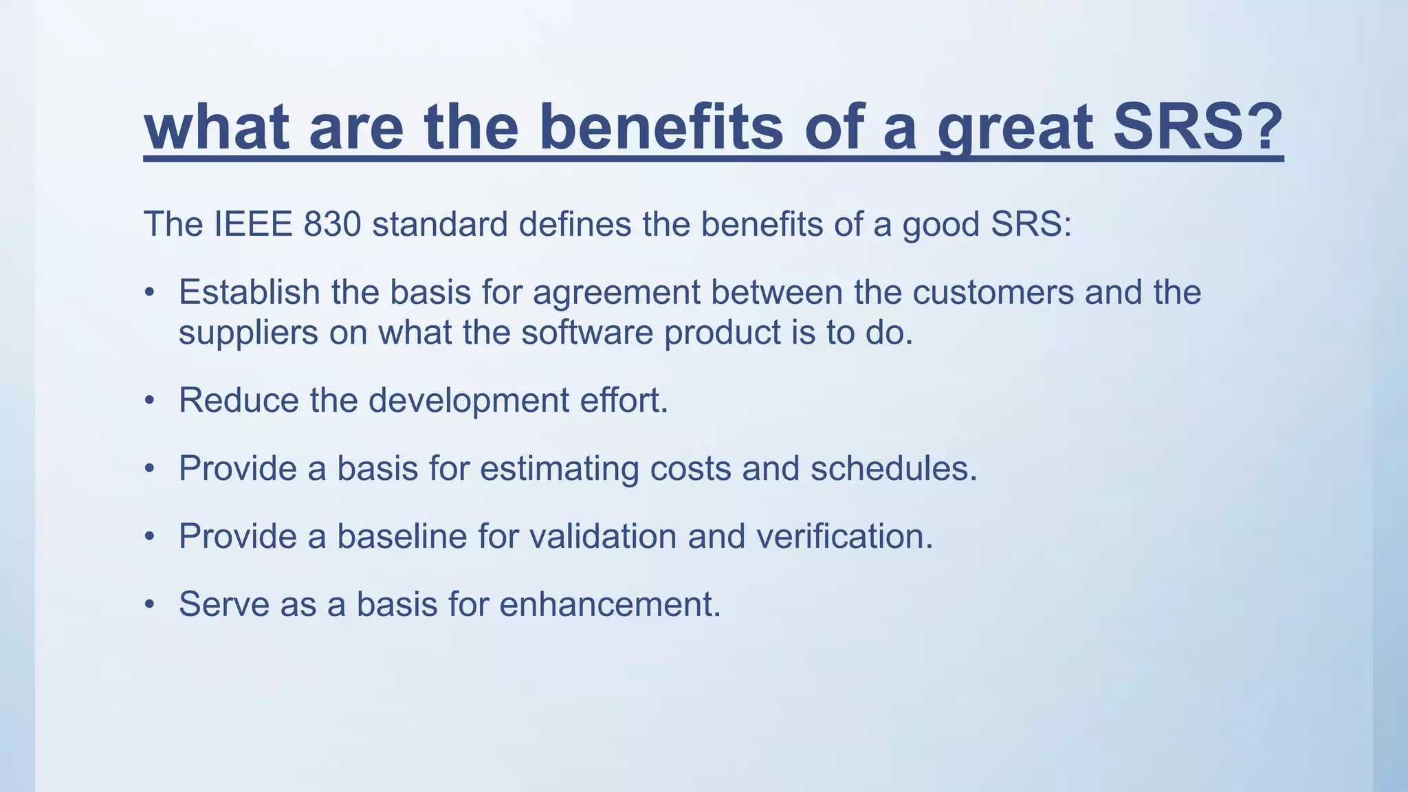 SRS(software requirement specification) | PPTX