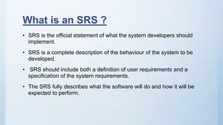 SRS(software requirement specification) | PPTX