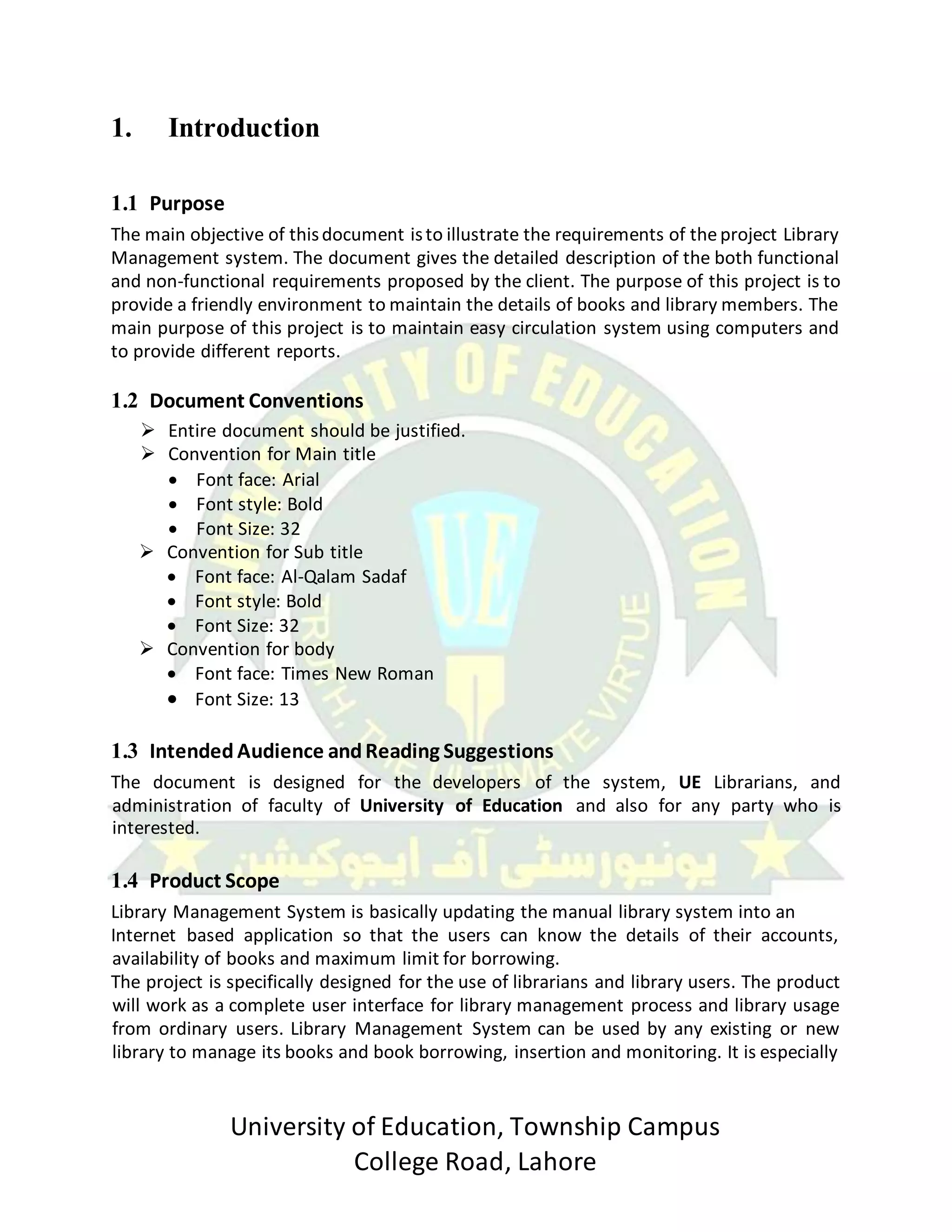 SRS for Library Management System | DOCX