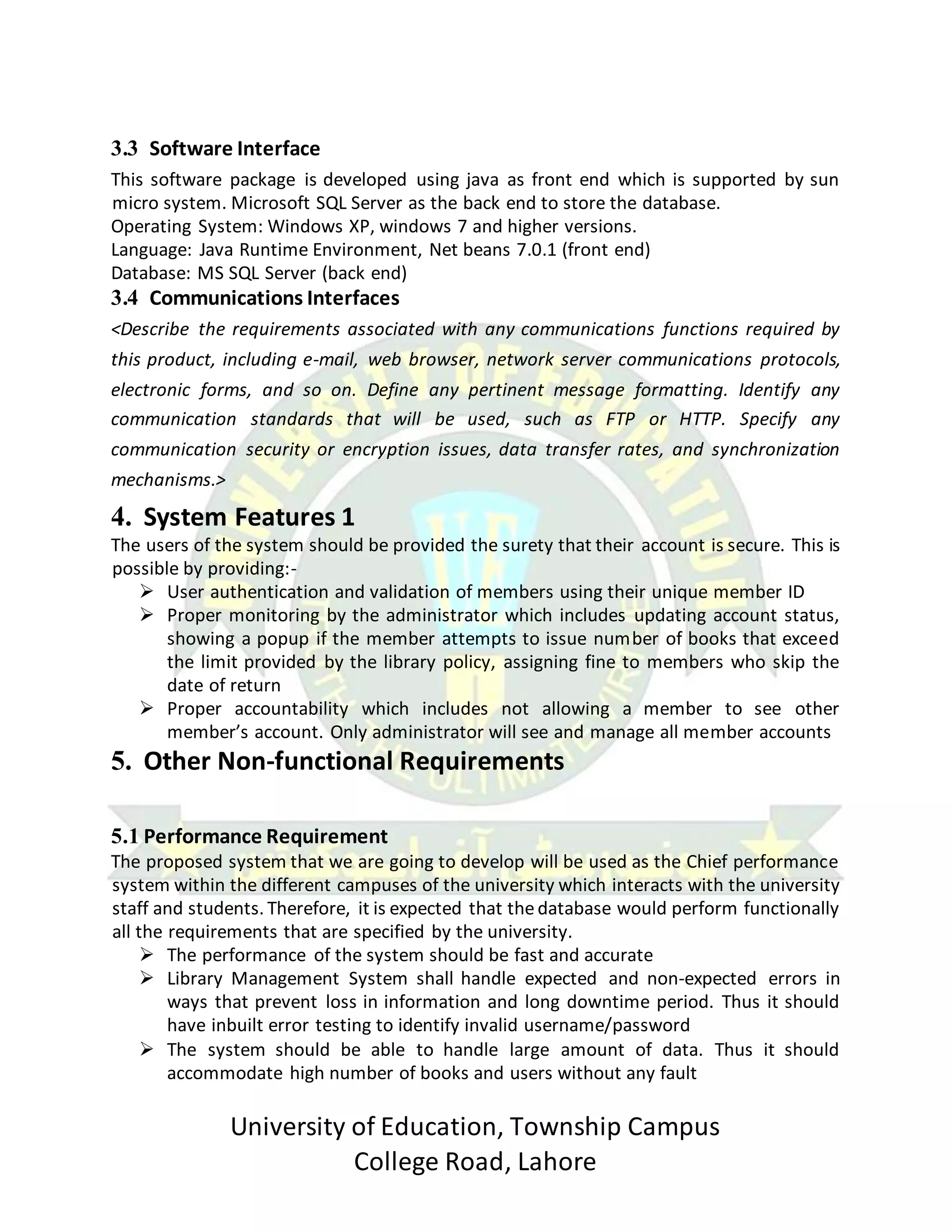 SRS for Library Management System | DOCX