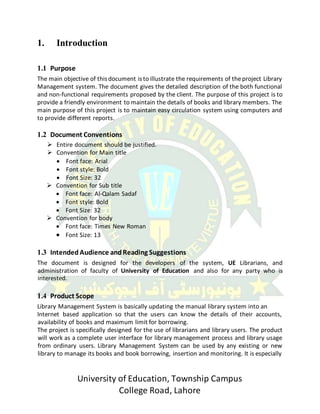 SRS for Library Management System | DOCX