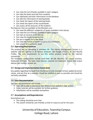 SRS for Library Management System | DOCX