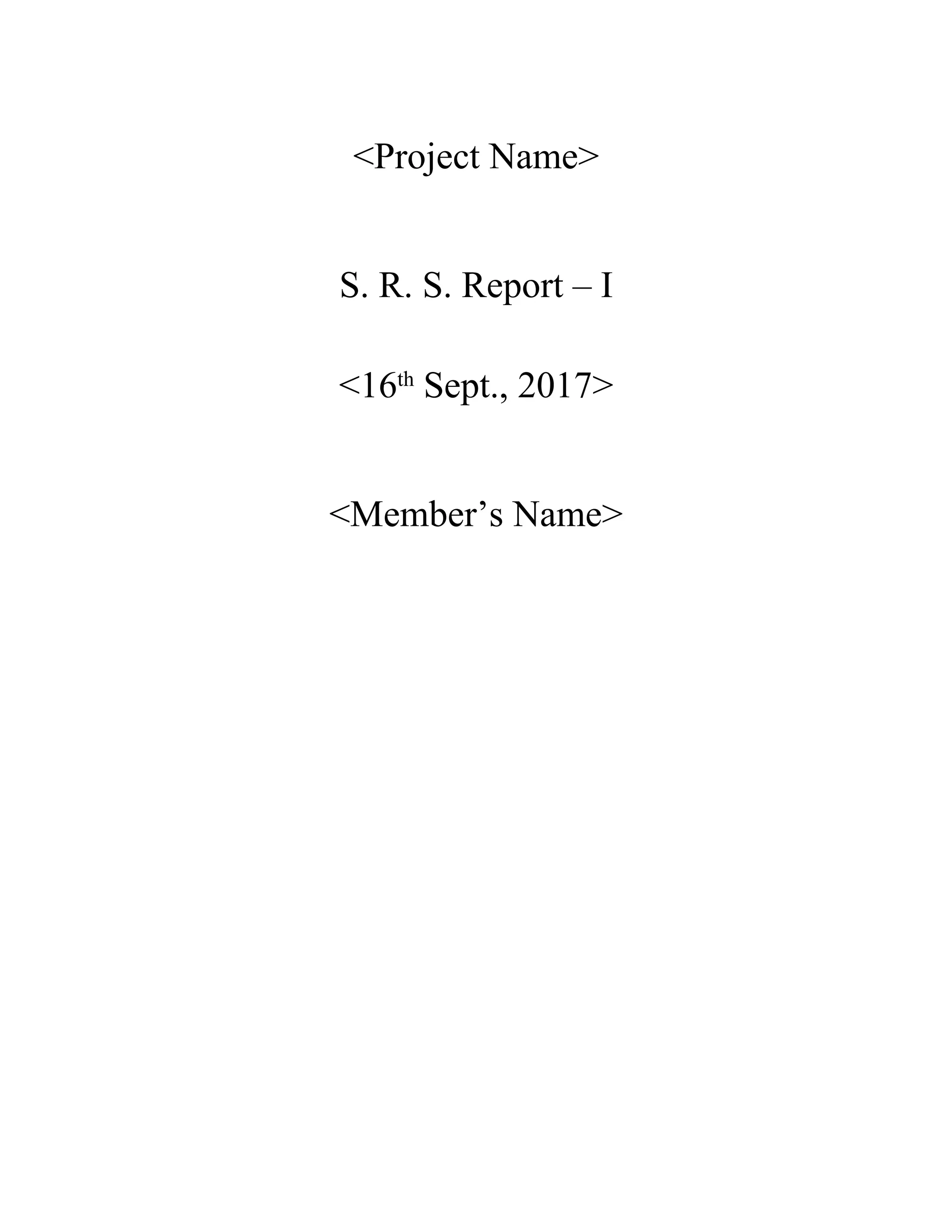 Srs template for mini project i (1) | DOC