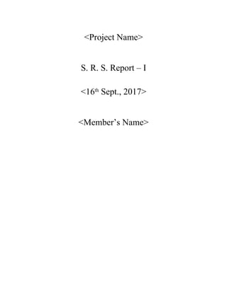 Srs template for mini project i (1) | DOC