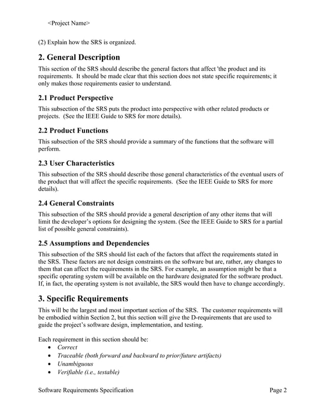 Srs template for mini project i (1) | DOC