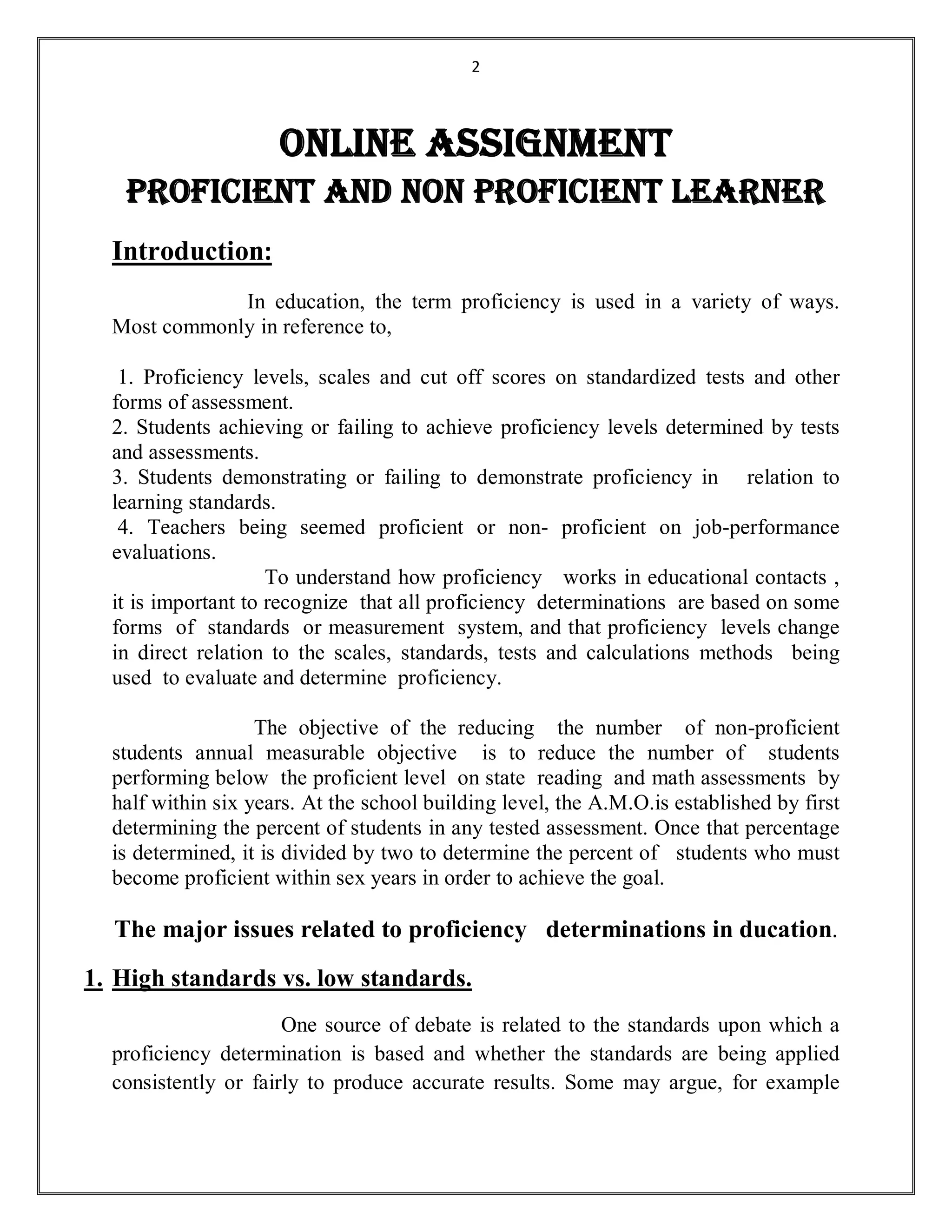 Proficient and Non proficient Learners | PDF