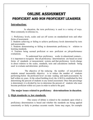 Proficient and Non proficient Learners | PDF