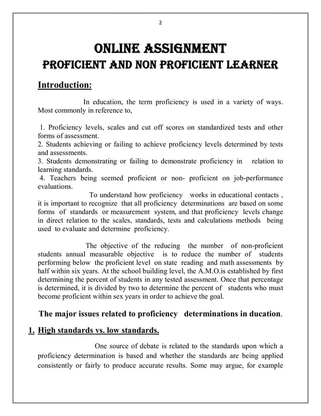 Proficient and Non proficient Learners | PDF