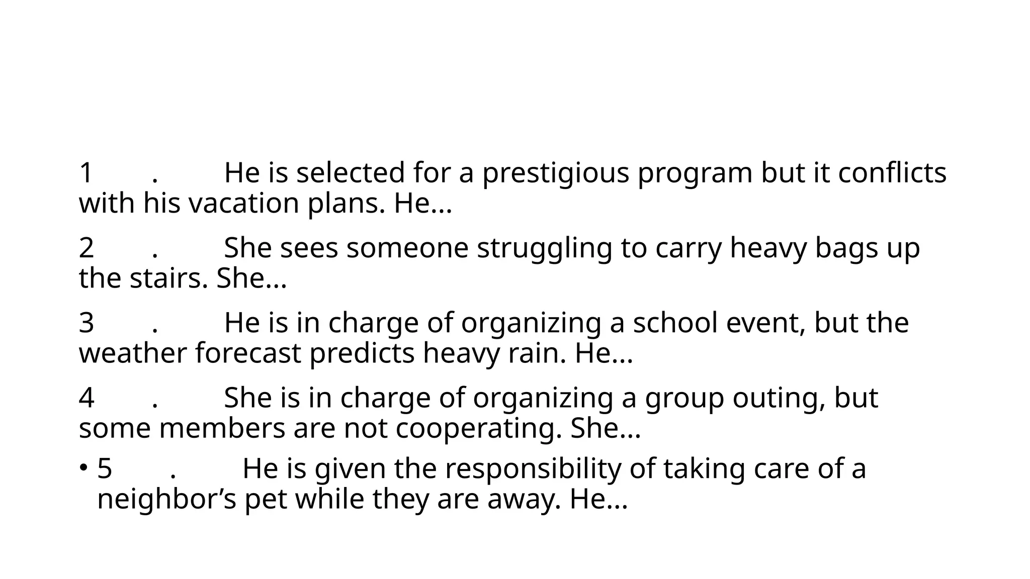 some more examples of Situation Reaction Test | PPTX