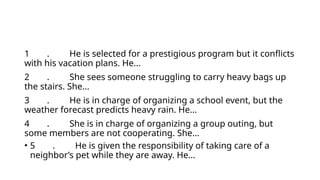 some more examples of Situation Reaction Test | PPTX