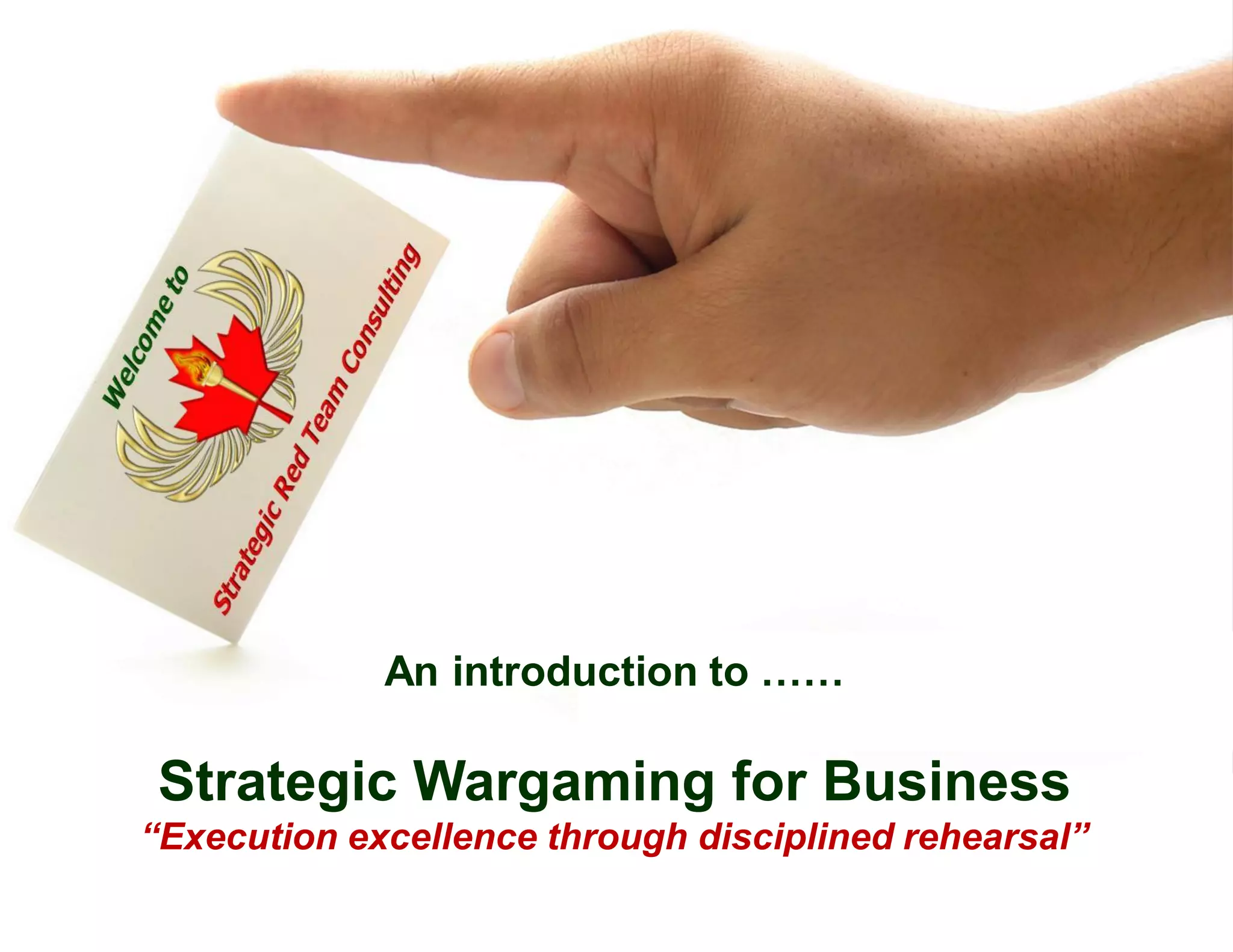 Strategic Red Team Consulting - Introduction to Business Wargaming ...