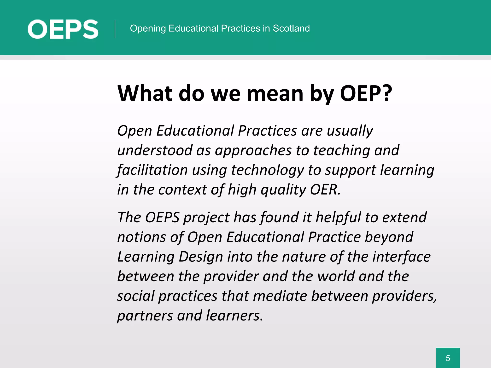 Opening Educational Practices an overview | PPT