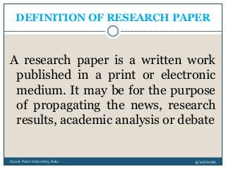 Sructure of research paper | PPTX