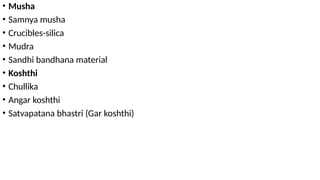 Musha & Koshthi.Dr Trupti D Yenurkar, Assistant Professor (RSBK Dept ...