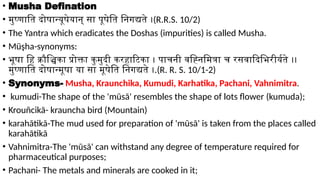 Musha & Koshthi.Dr Trupti D Yenurkar, Assistant Professor (RSBK Dept ...