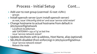 Hadoop Cluster - Basic OS Setup Insights | PPTX