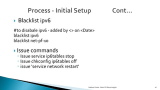 Hadoop Cluster - Basic OS Setup Insights | PPTX