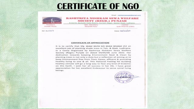 sruthi ngo project cdp.pdf | Environmental Services Industry | Industries