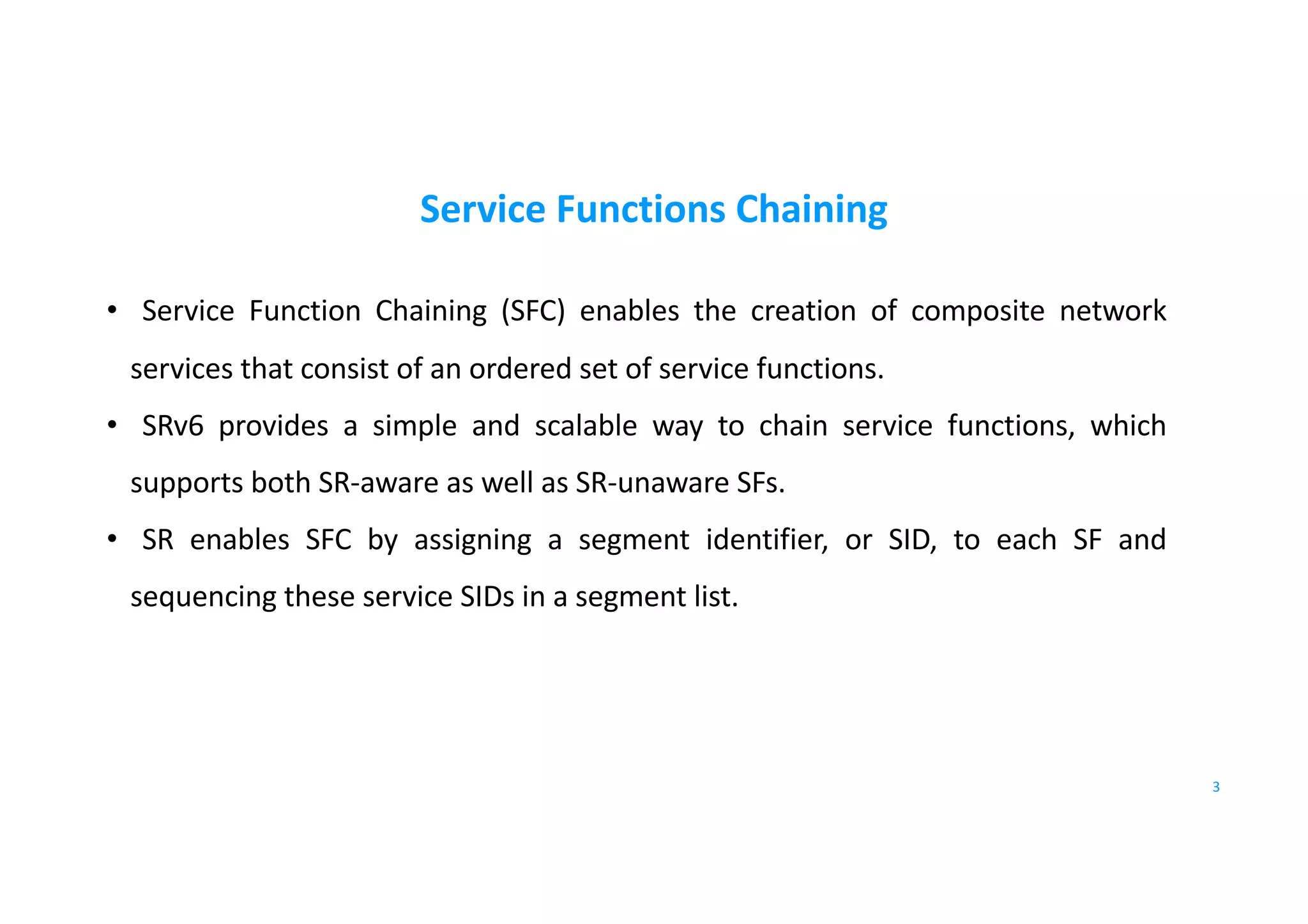 Service Function Chaining with SRv6 | PDF