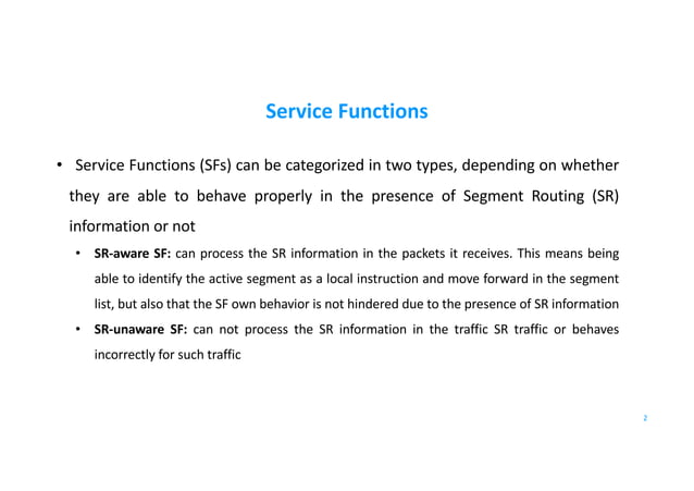 Service Function Chaining with SRv6 | PDF