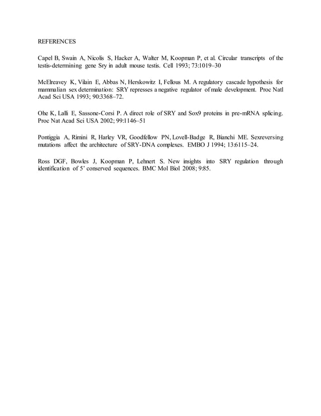 THE SRY gene and protein | PDF | Reproductive Health | Diseases and Conditions